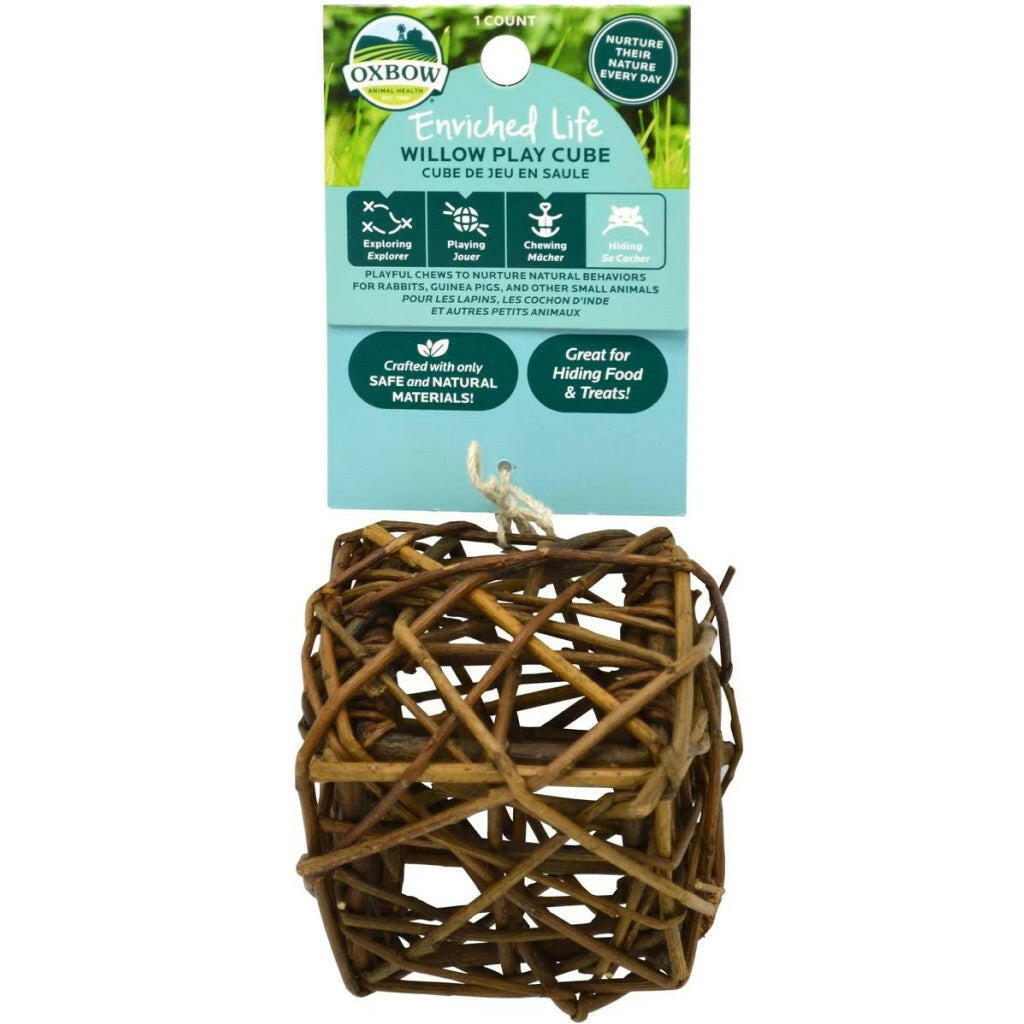 Oxbow Enriched Life Willow Play Cube Chew Toy for Small Pets
