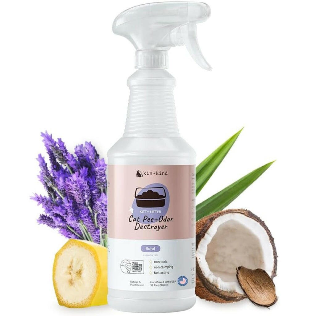 kin+kind Floral Kitty Litter Cat Pee + Odor Destroyer (32 oz)
