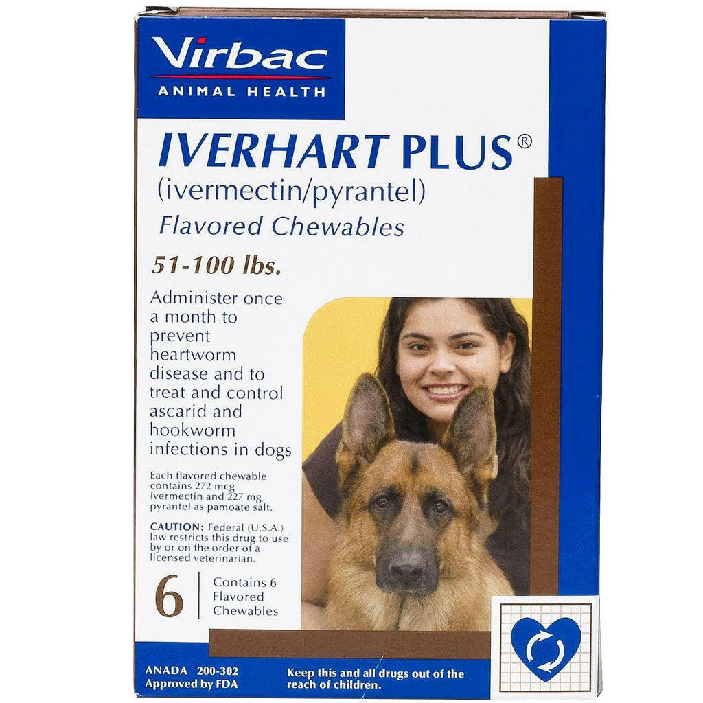 Iverhart Plus (ivermectin/pyrantel) Flavored Chewables 51-100 lbs