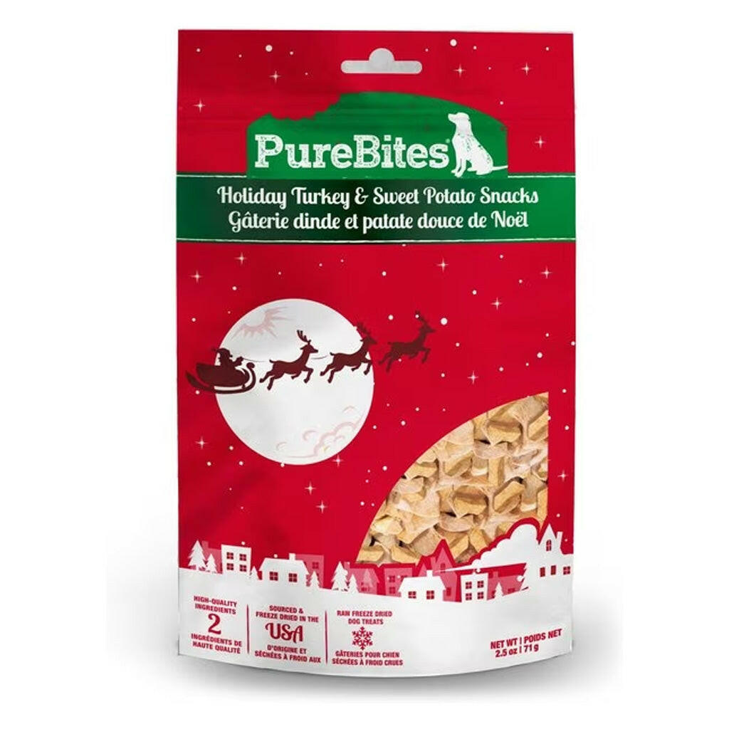 PureBites Holiday Freeze Dried Turkey Sweet Potato Dog Treats (2.5 oz)