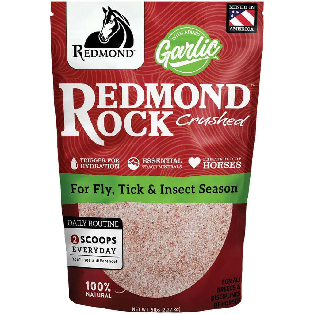 Redmond Rock Crushed Loose Mineral Salt with Garlic | Prevents Fly ...