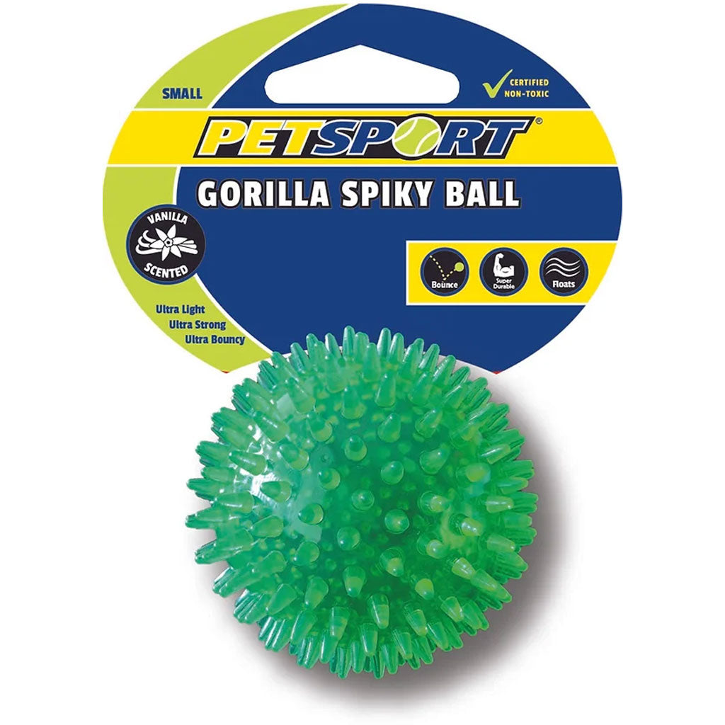 Gorilla Dog Toy Ball with Spikes by Petsport USA: Bright & Fun!