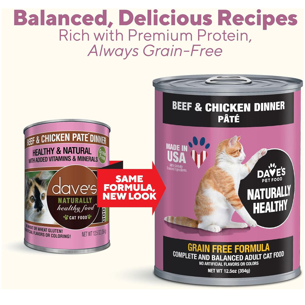 Dave’s Pet Food Canned Cat Food – Beef & Chicken Pâté