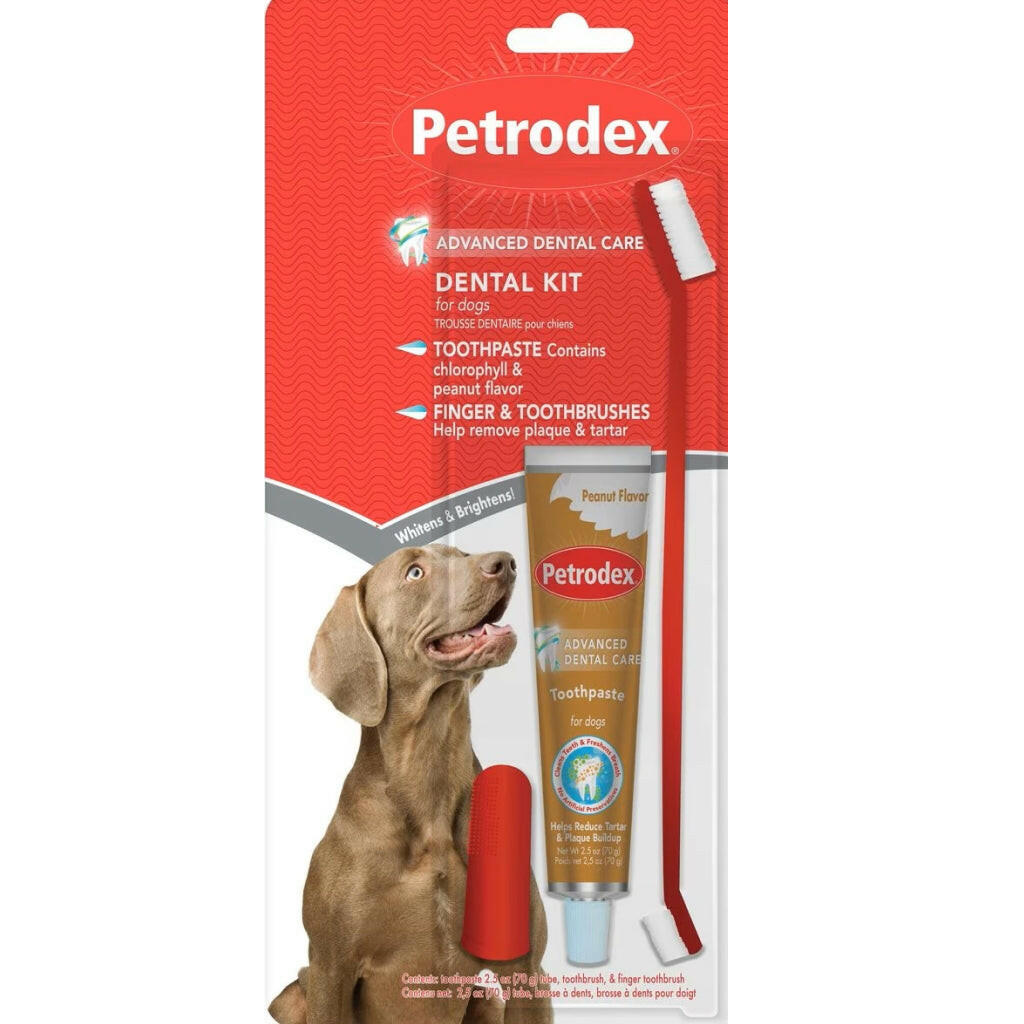 Sentry Petrodex Advanced Peanut Butter Flavored Dental Kit for Dogs
