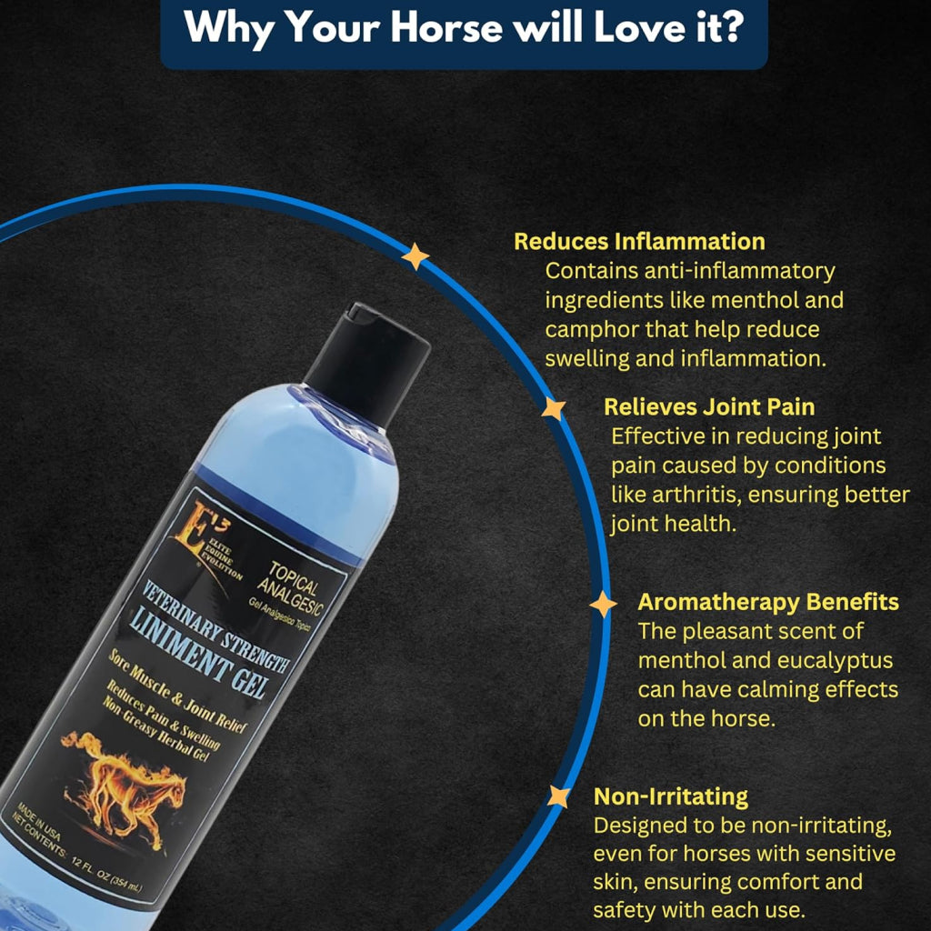 E3 Liniment Gel for Horses (12 oz)