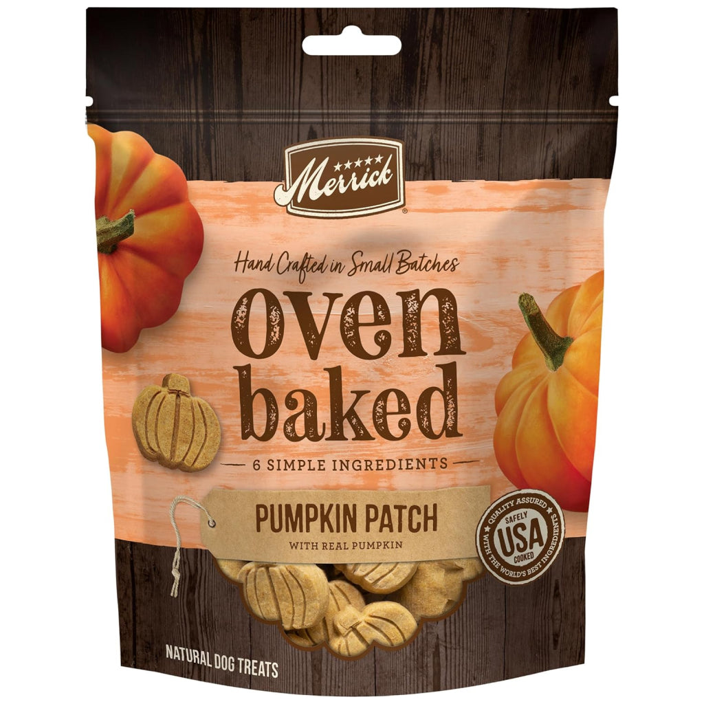 Merrick Oven Baked Pumpkin Patch Dog Treats - Healthy Snack for Dogs