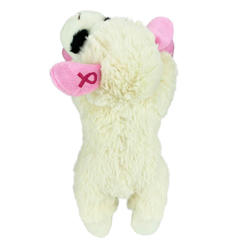 Multipet Lamb Chop Dog Toy with Pink Ribbon - Squeaky Toy for Dogs