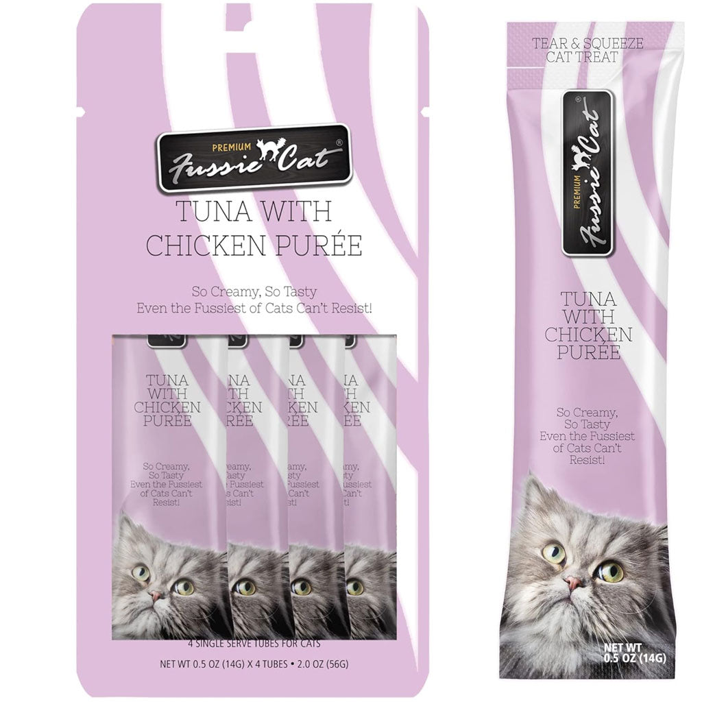 Tuna & Chicken Puree Lickable Treats for Cats by Fussie Cat