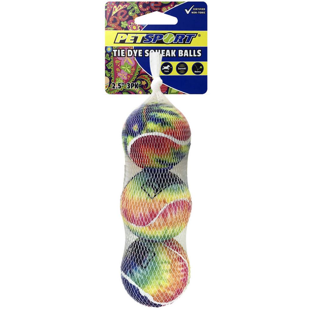 Durable & Fun: Petsport USA Tie Dye Squeak Dog Ball Toys