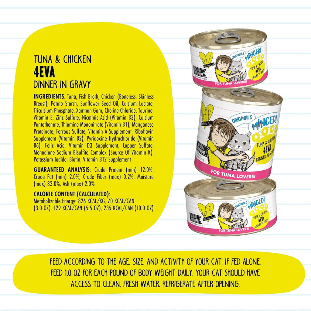 BFF Tuna & Chicken 4-Eva Dinner in Gravy – Grain-Free Minced Wet Cat Food