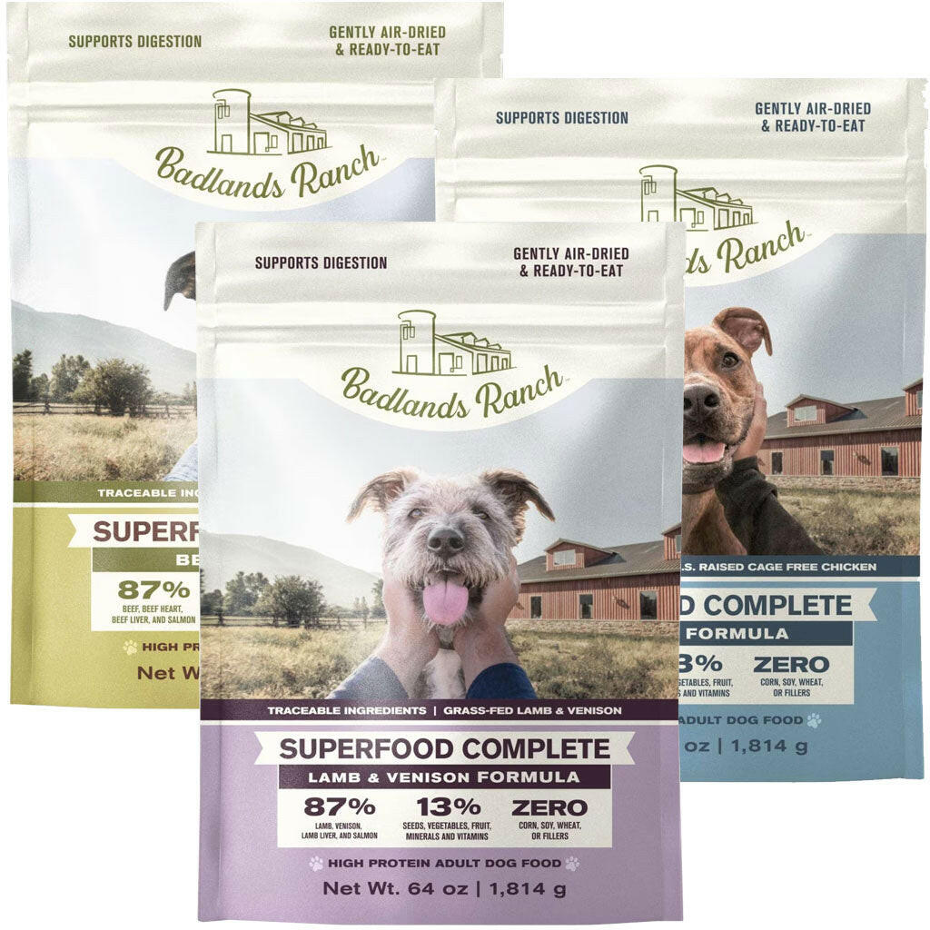 Badlands Ranch Superfood Complete Premium Air Dried Dog Food, Variety ...