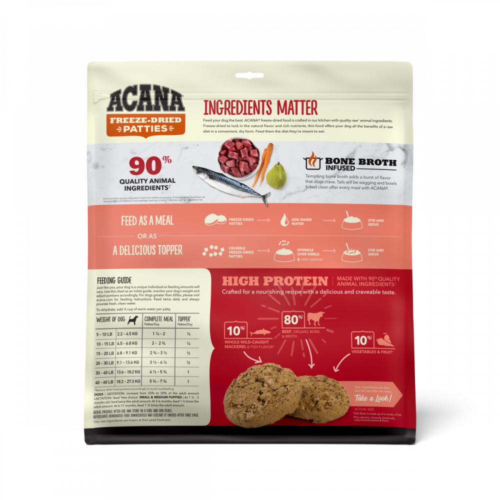ACANA Freeze Dried Dog Food & Topper, Grain Free, High Protein, Fresh