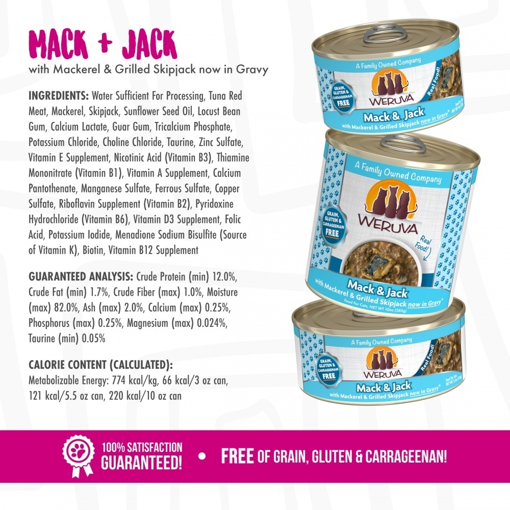 Weruva Mack And Jack With Mackerel and Grilled Skipjack Canned Cat Foo