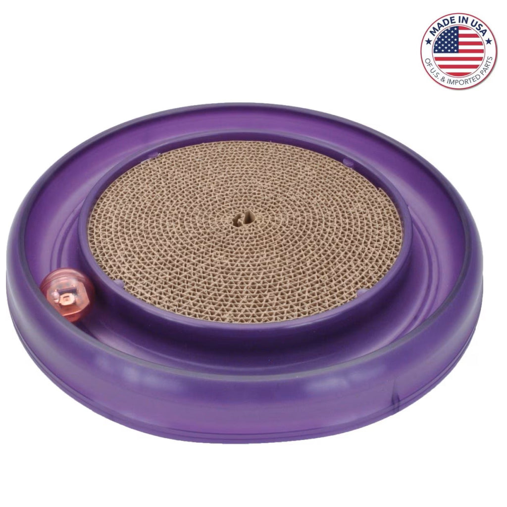 Bergan Turbo Scratcher Cat Toy with LED Ball for Active Play