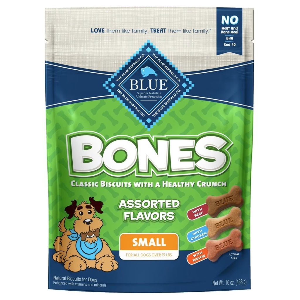 Blue Buffalo Bones Assorted Flavor Biscuits For Small Dogs (16 oz)