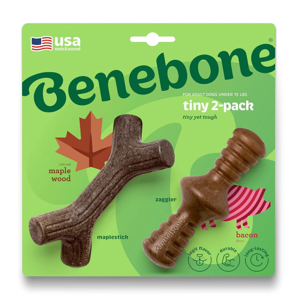 Benebone Puppy Pack for Puppies - Maple Wood & Bacon Flavor Chew Toys