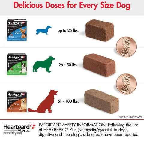 Heartgard Plus Chew for Dog Heartworm Prevention - 26-50 lbs