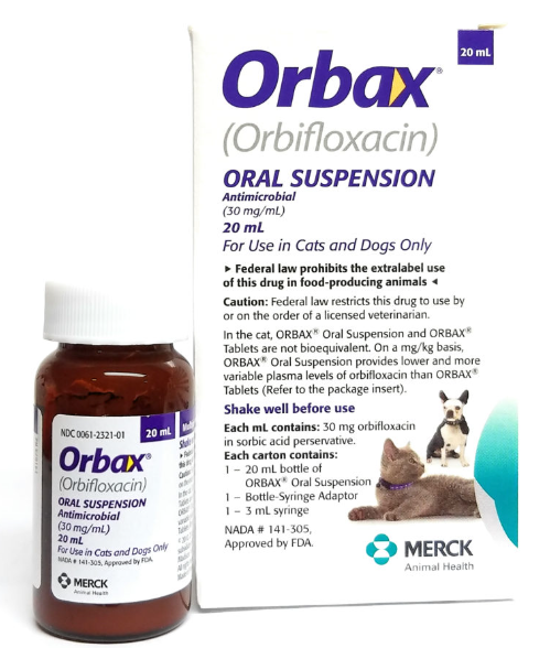 Orbax Oral Suspension (Orbifloxacin) - Antibiotic for Dogs & Cats