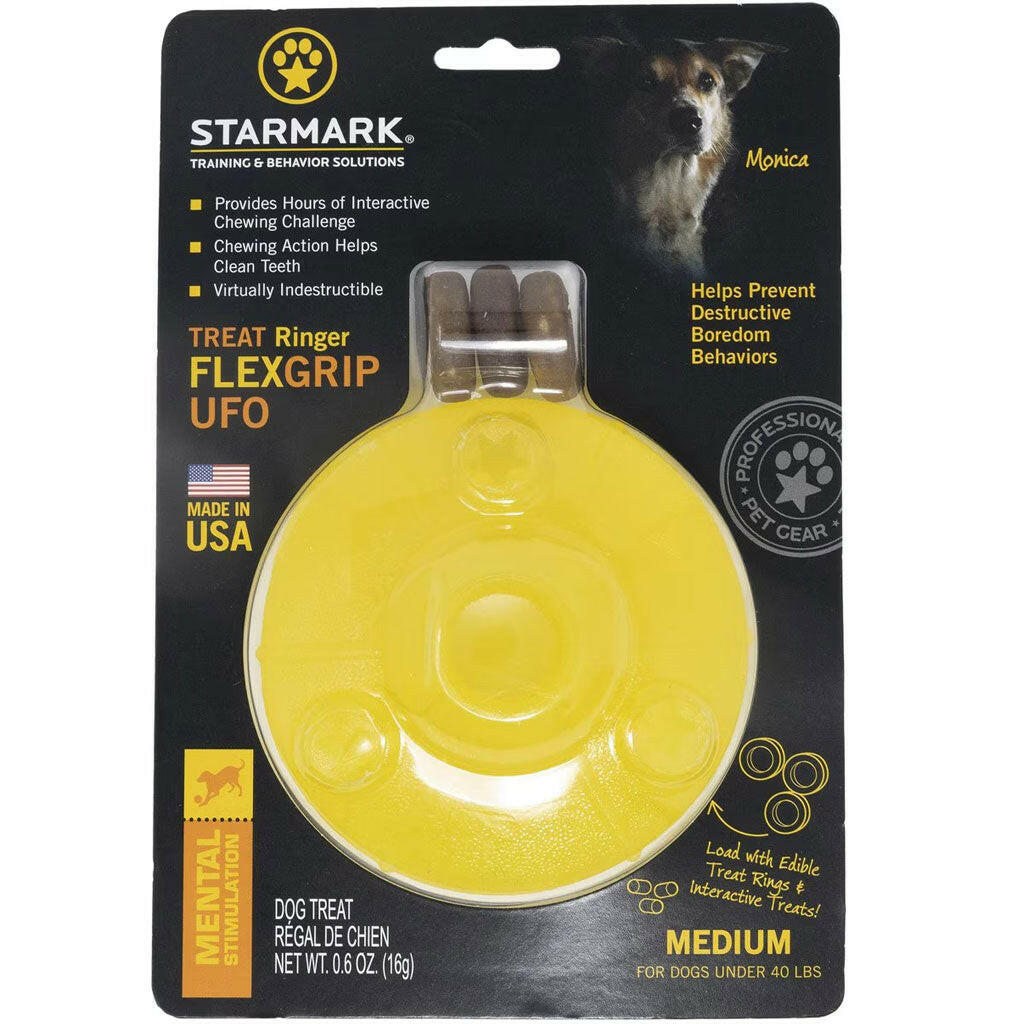 Starmark Dog Toys Flex Grip Treat Ringer UFO: Endless Joy
