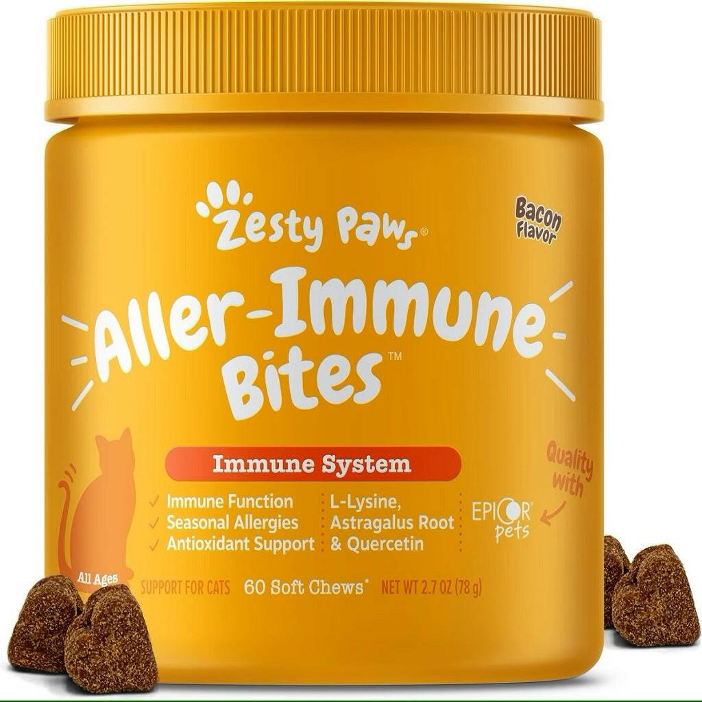 Zesty Paws Aller-Immune Bacon Flavored Immune System Chews for Cats (6