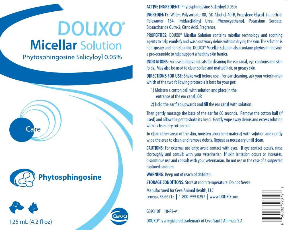 Douxo Micellar Solution Ear Face Cleanser Dogs & Cats