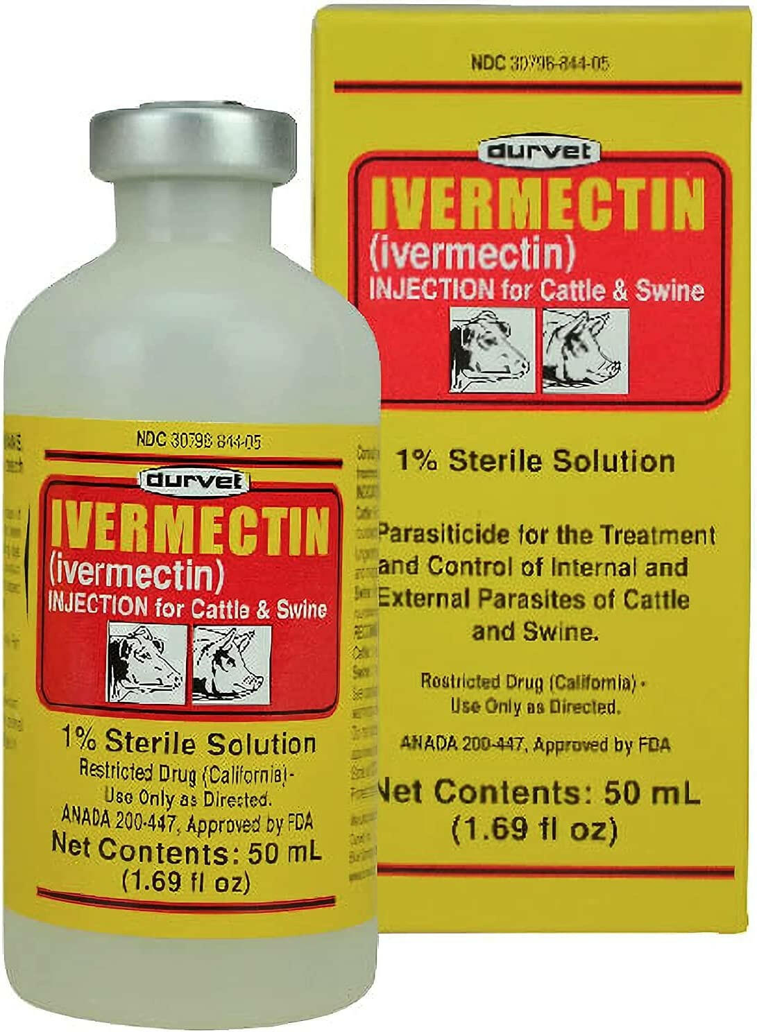 Durvet Ivermectin Parasite Injection for Cattles and Swines