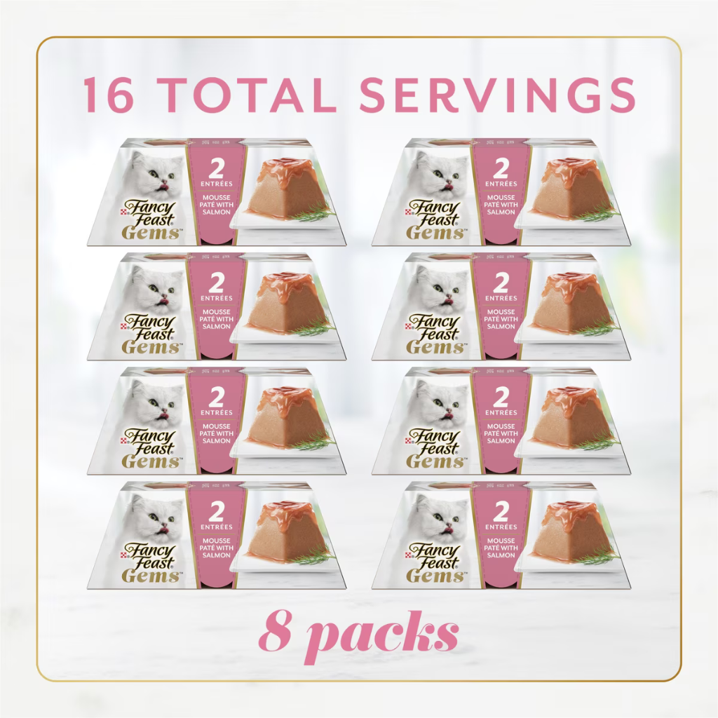 Fancy Feast Gems Mousse Pate Salmon & Gravy Halo Wet Cat