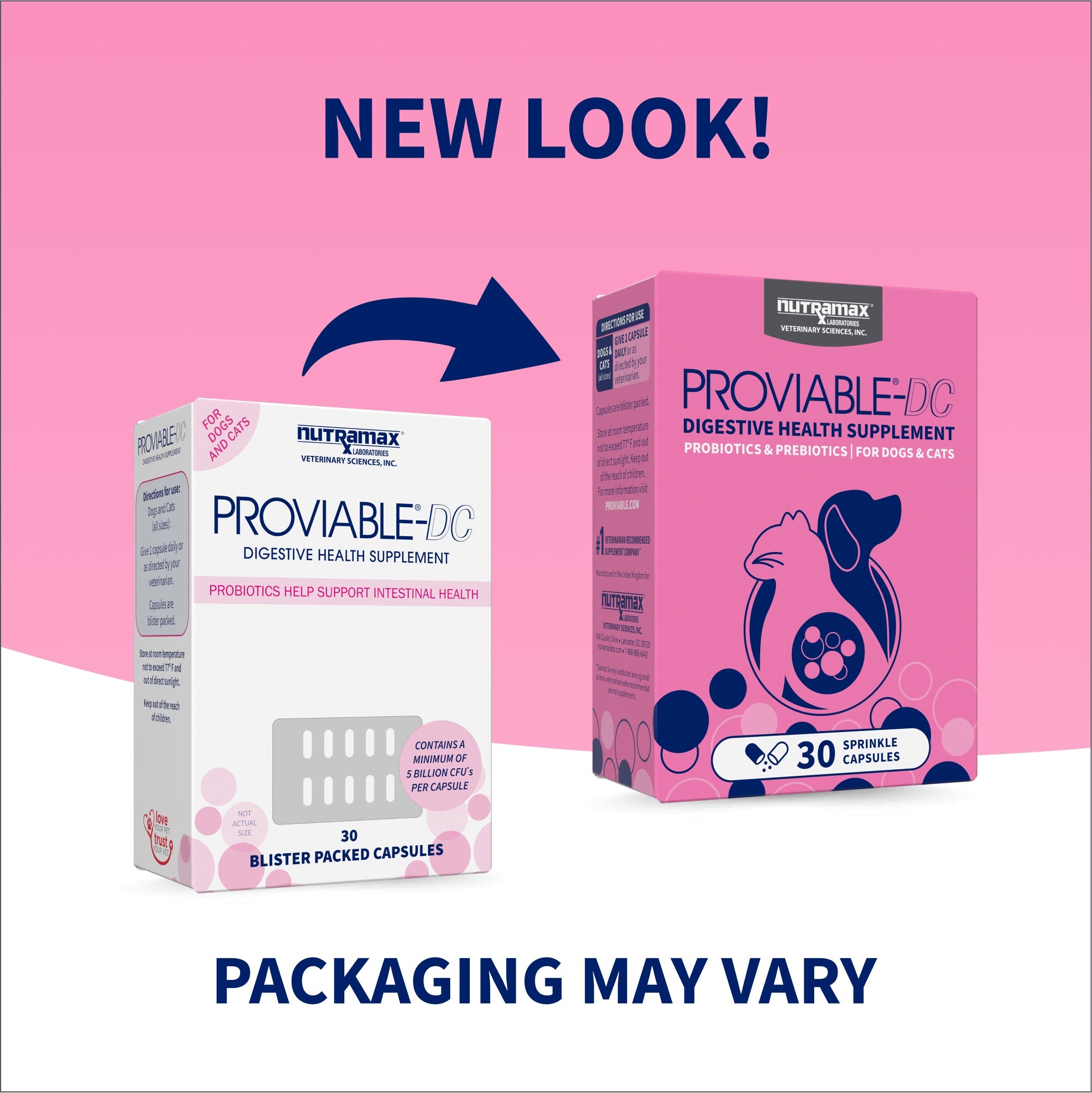 Nutramax Proviable-DC Digestive Health Capsules for Dogs & Cats