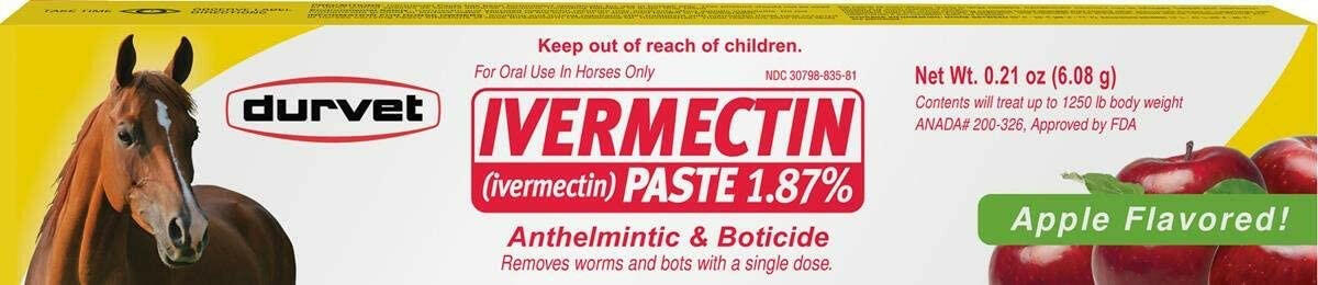 Durvet Ivermectin Paste 1.87% for Horses | Apple-Flavored Dewormer
