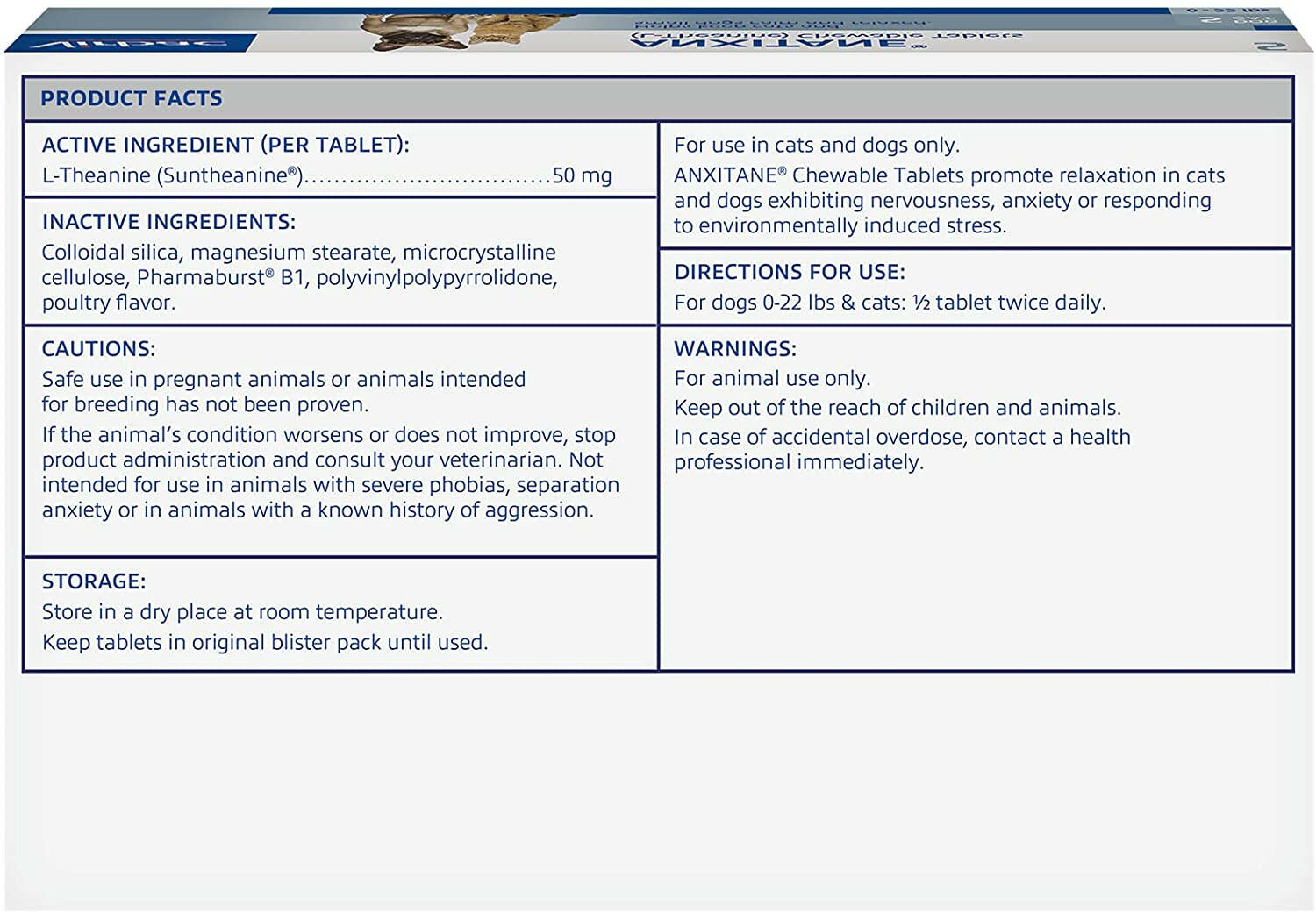 Virbac Anxitane Chewable Tablets 30ct: Available at HardyPaw